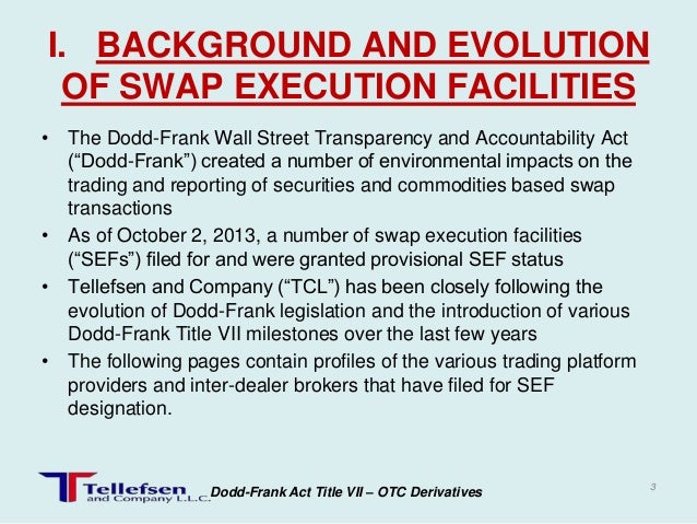 Swap Execution Facilities: Market Evolution and SEF Profiles Swap Execution Facilities: Market Evolution and SEF Profiles