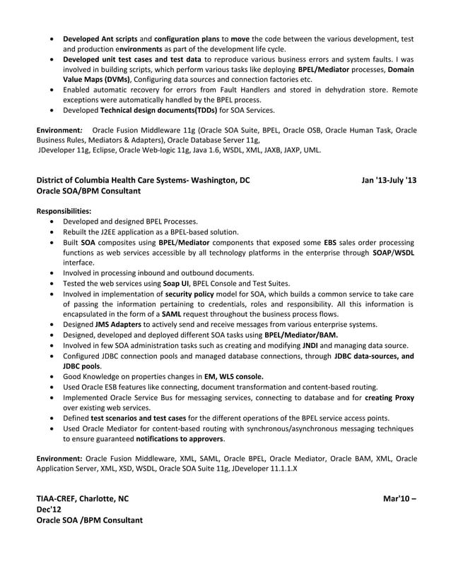 Oracle soa/Fusion developer | DOC | Programming Languages | Computing