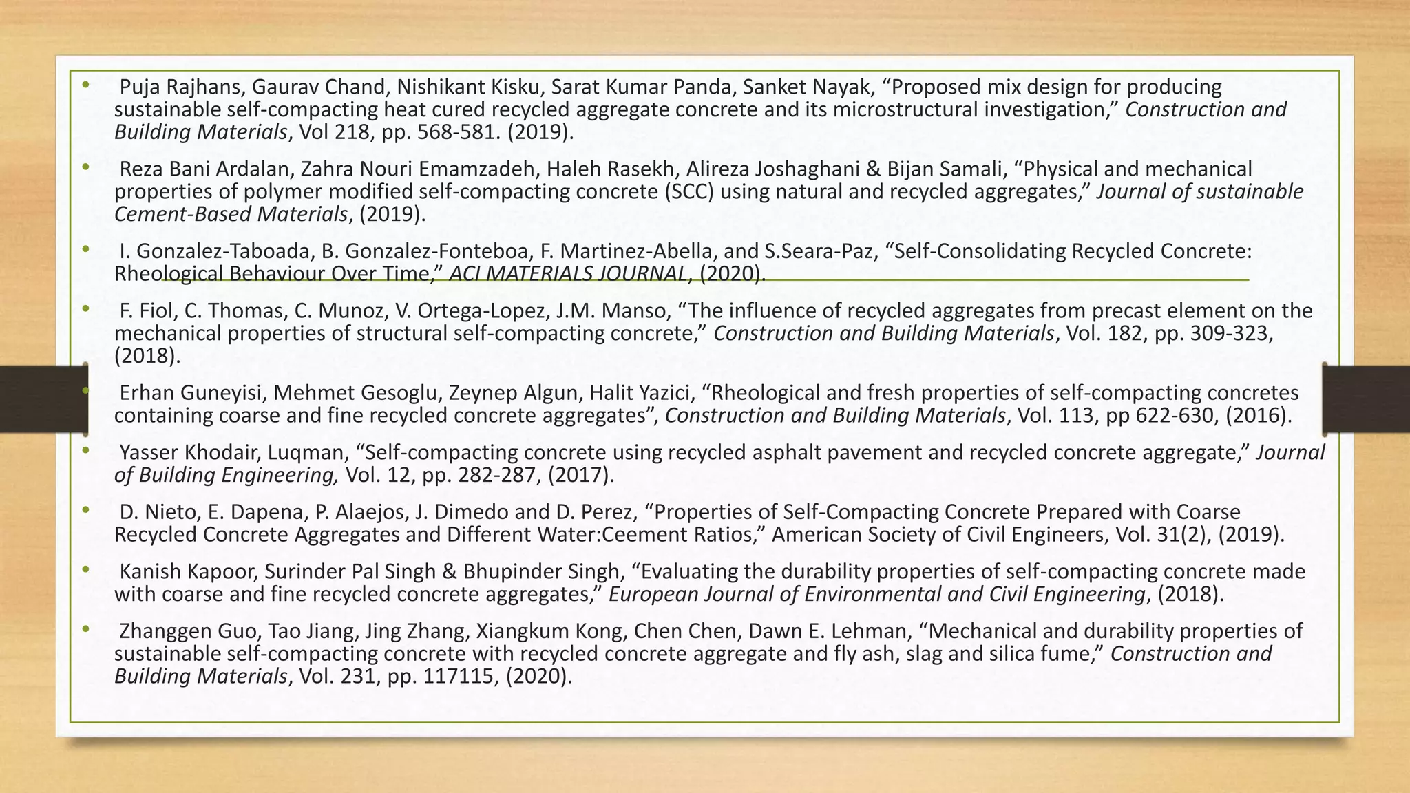 SELF-COMPACTING CONCRETE USING RECYCLED COARSE AGGREGATE | PPTX