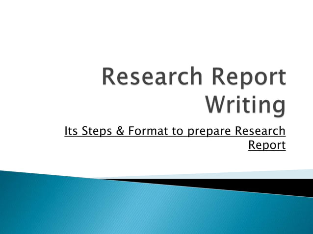Research Report Writing | PPTX