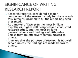 Research Report Writing | PPTX