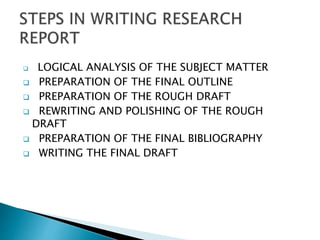 Research Report Writing | PPTX