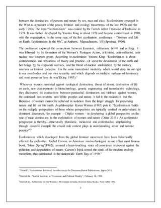 Environment & Eco-Feminism | DOCX | Biological Sciences | Science