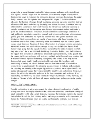 Environment & Eco-Feminism | DOCX | Biological Sciences | Science