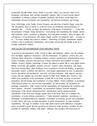 Environment & Eco-Feminism | DOCX | Biological Sciences | Science