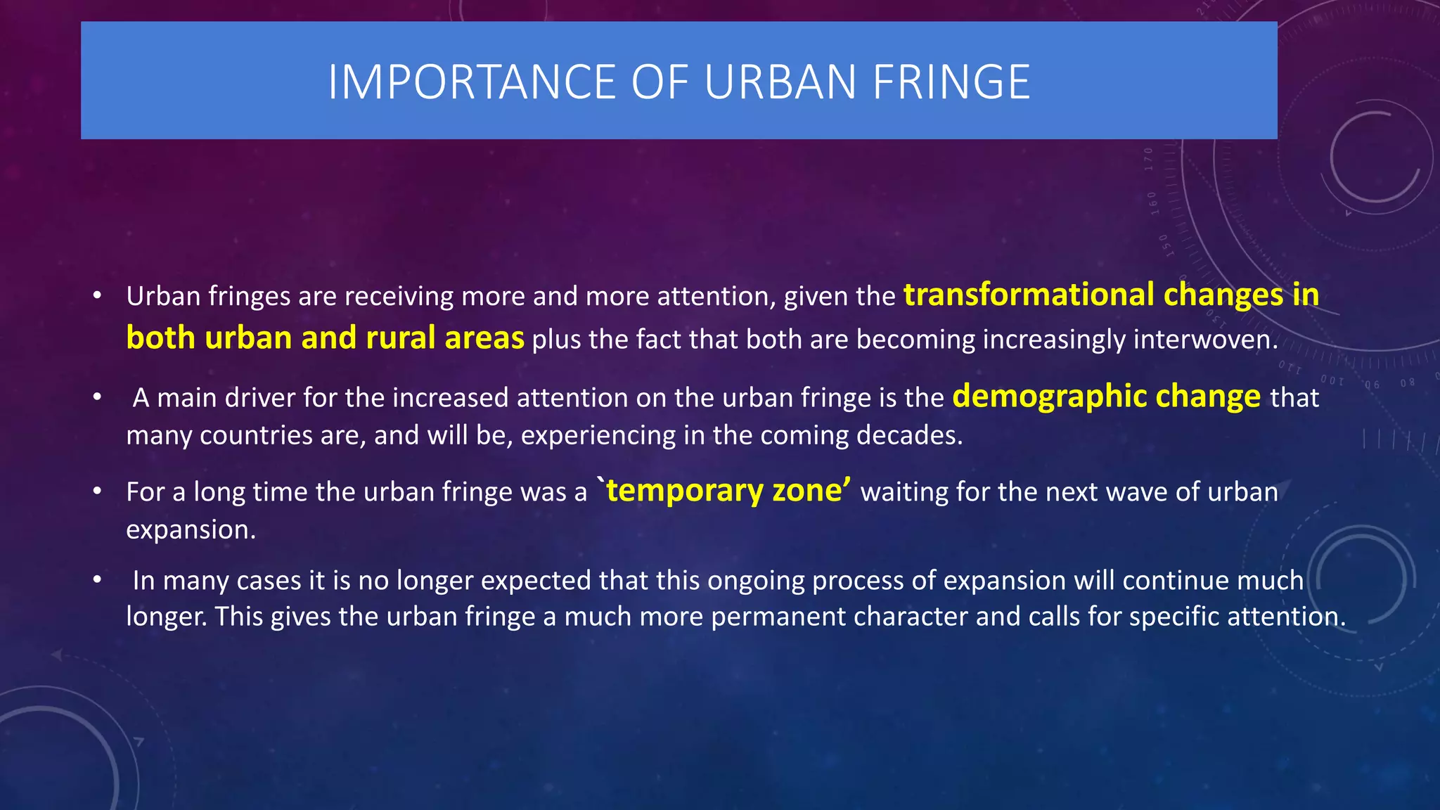 urban fringes | PPTX