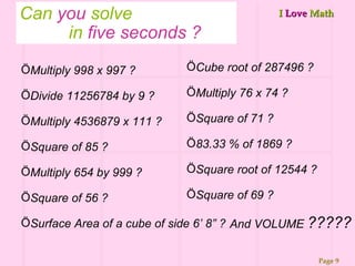 Math 'e' Magic | PPT