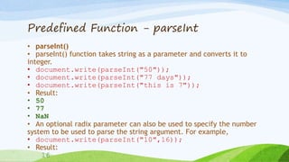 predefined and user defined functions | PPT