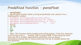 predefined and user defined functions | PPTX