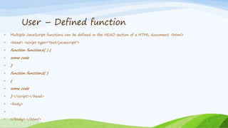 predefined and user defined functions | PPTX | Web Development | Internet