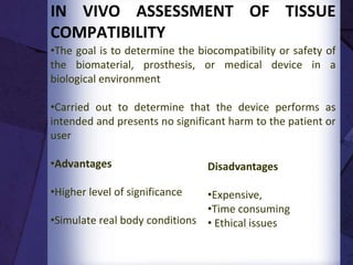 Biocompatibility testing of "BIOMATERIALS" | PPTX