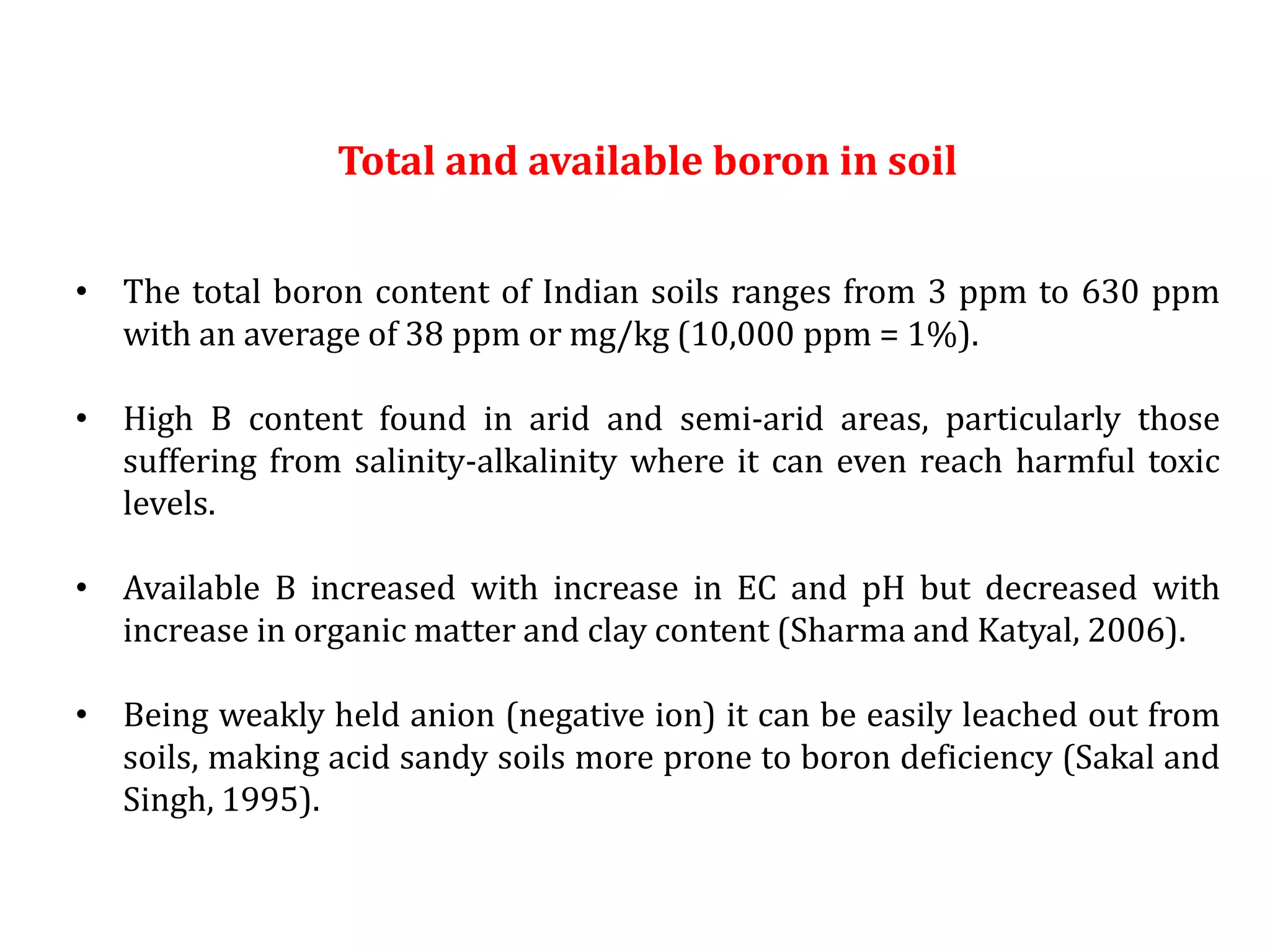 Importance and use of micro-nutrient 'Boron' in vegetable crops | PPTX