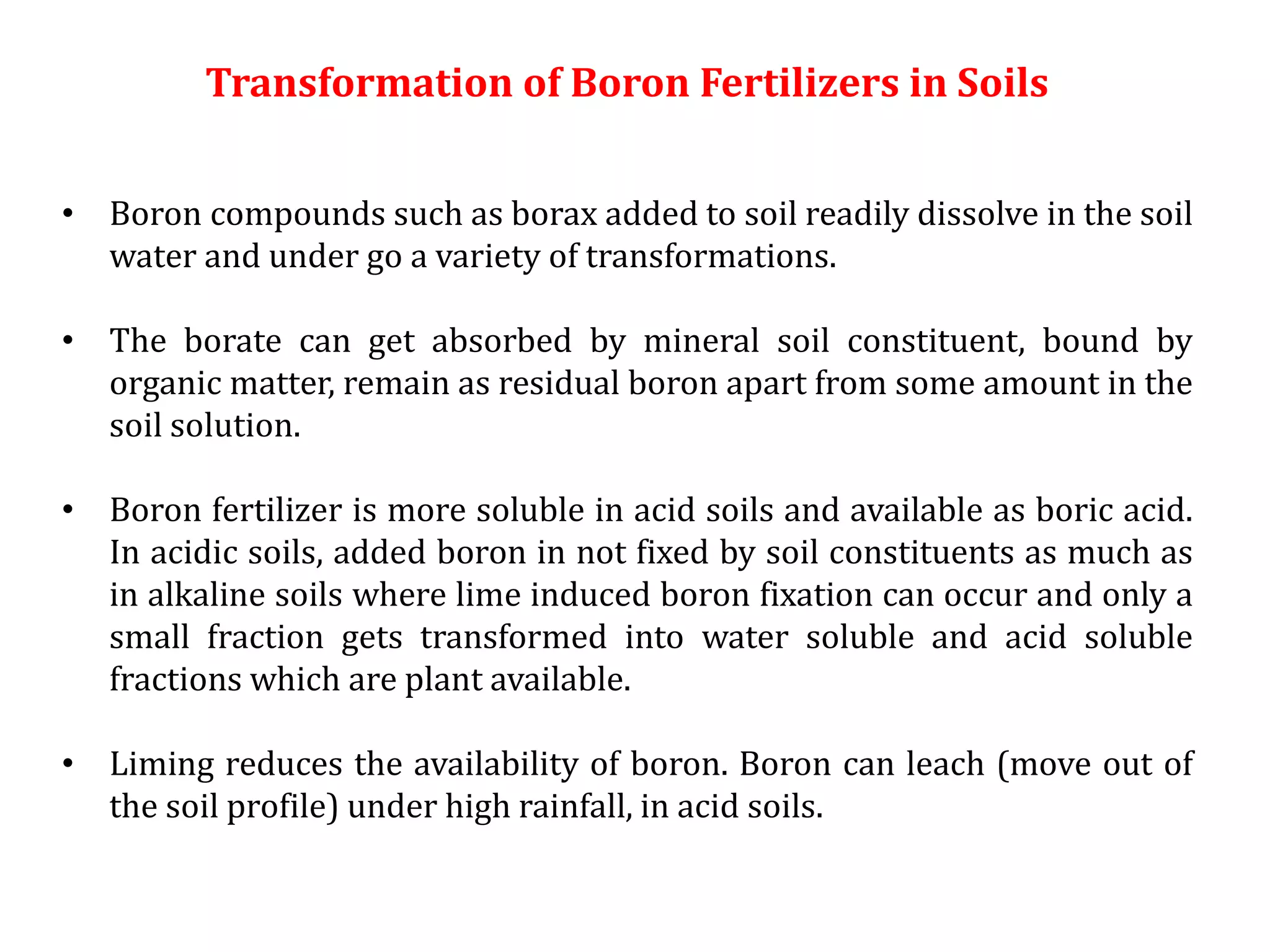 Importance and use of micro-nutrient 'Boron' in vegetable crops | PPTX