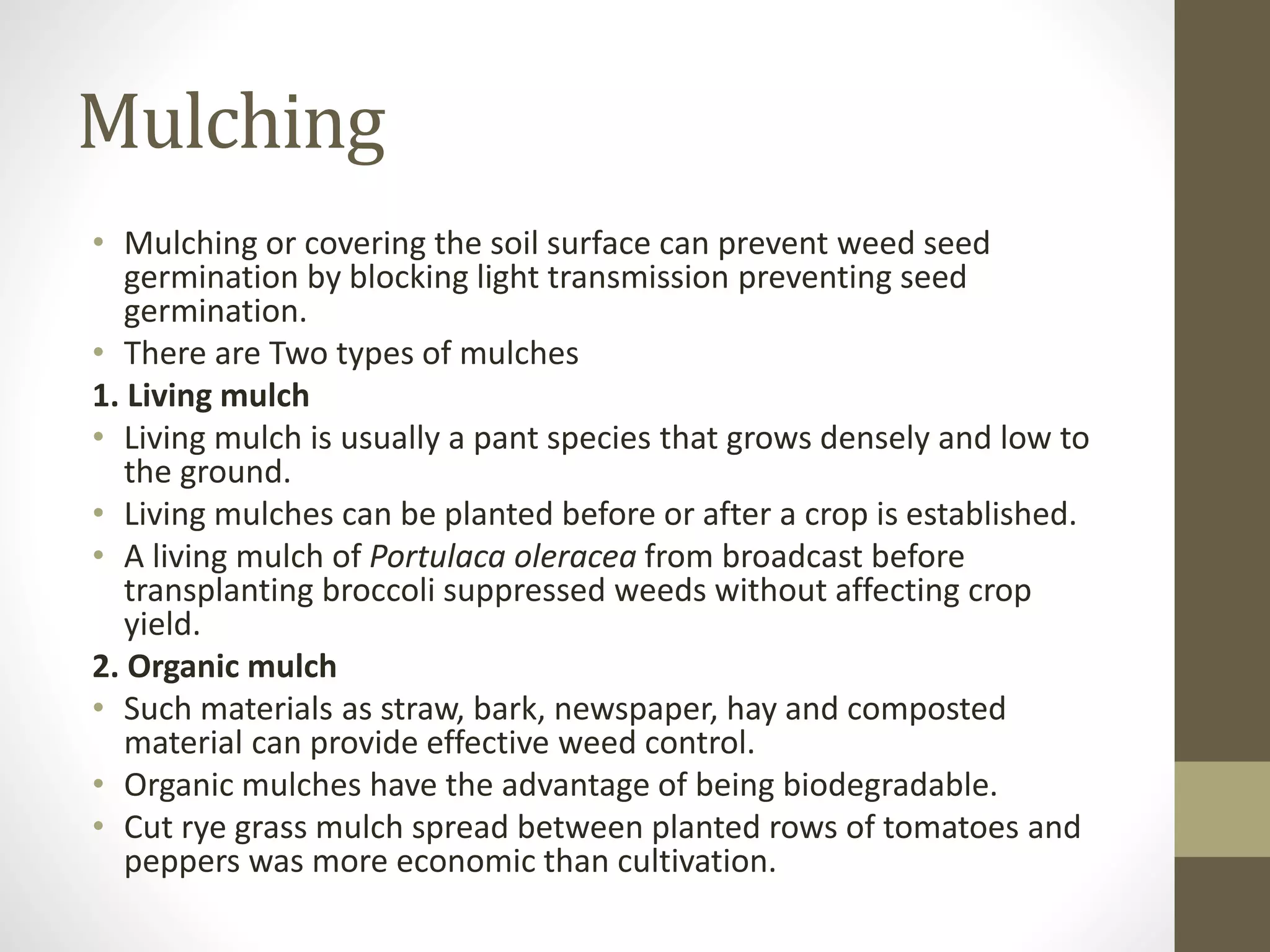 Weed Management in Organic Horticulture | PPTX