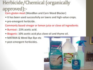 Weed Management in Organic Horticulture | PPTX