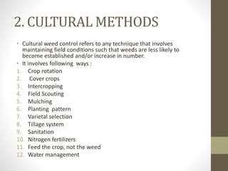 Weed Management in Organic Horticulture | PPTX