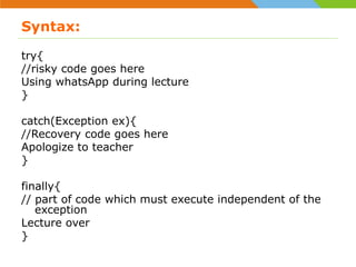 Introduction to Exception | PPT