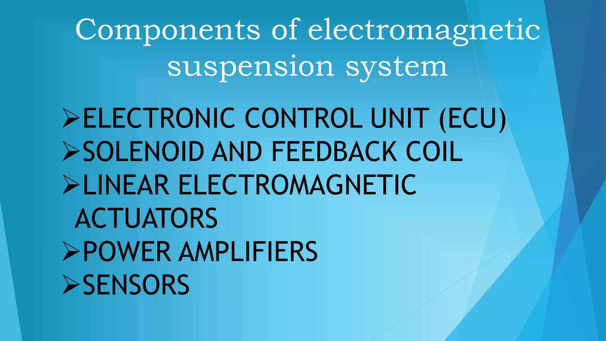 Electromagnetic suspension system in two wheelers | PPTX