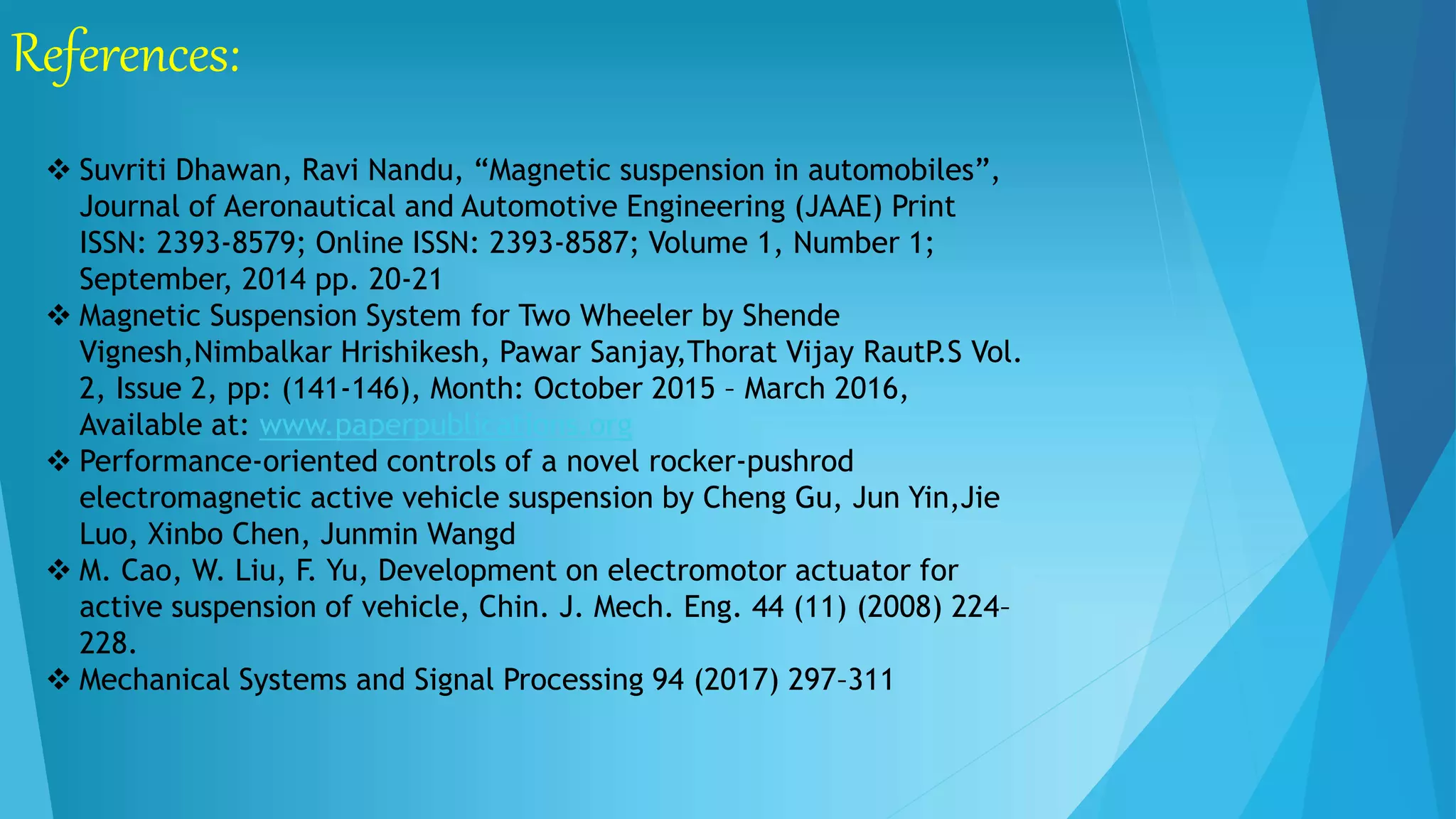 Electromagnetic suspension system in two wheelers | PPTX