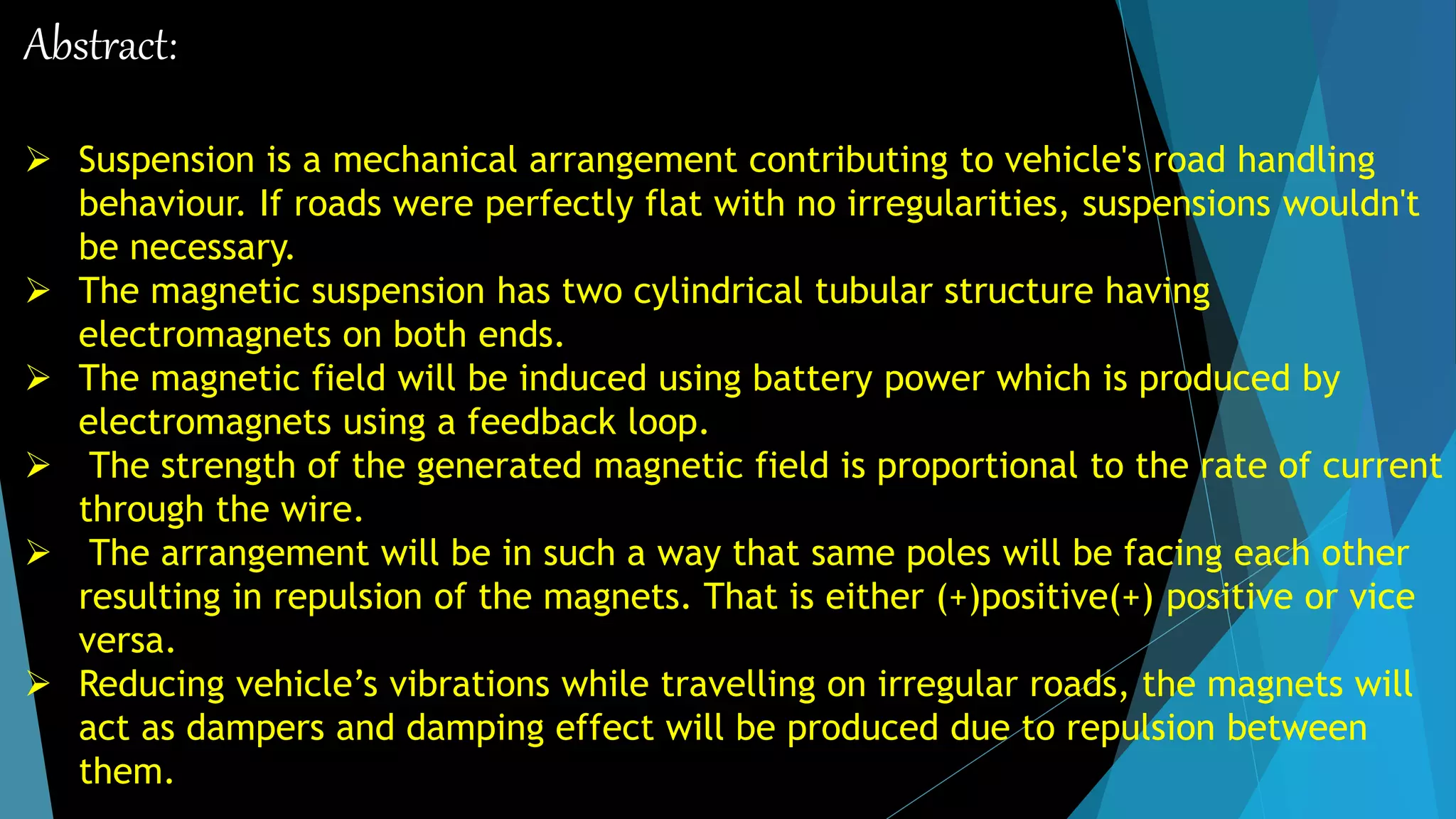 Electromagnetic suspension system in two wheelers | PPTX
