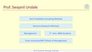 Sampling Methods - Flipped classroom activity by Prof. Swapnil Undale | PPT
