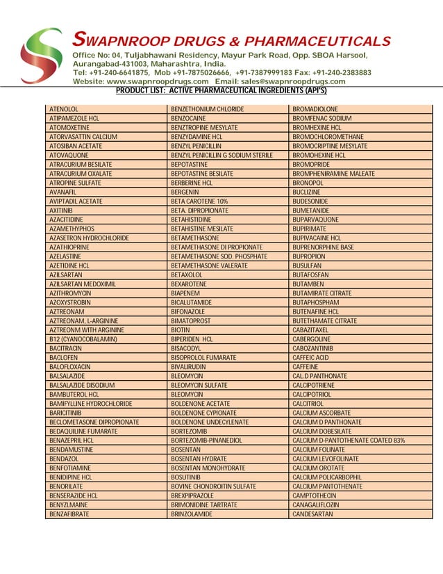INTERMEDIATES API PELLETS , HERBAL EXTRACTS AND FORMULATIONS | PDF
