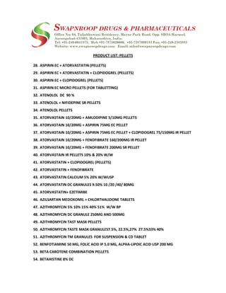 INTERMEDIATES API PELLETS , HERBAL EXTRACTS AND FORMULATIONS | PDF