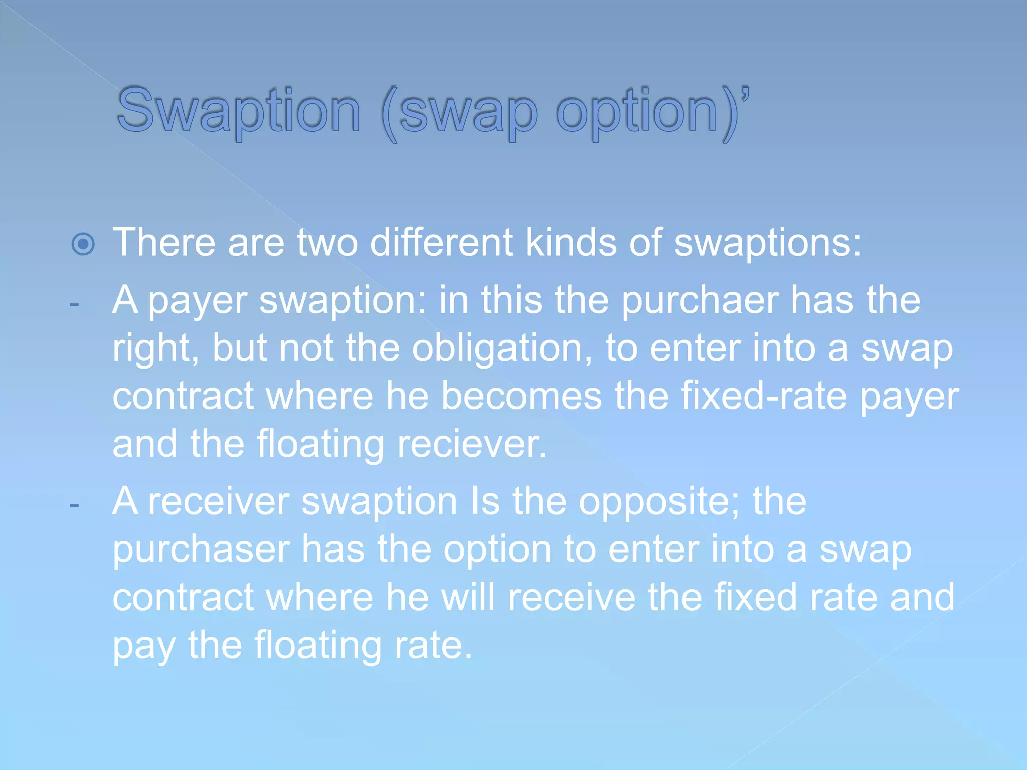 Swaps (derivatives) | PPTX