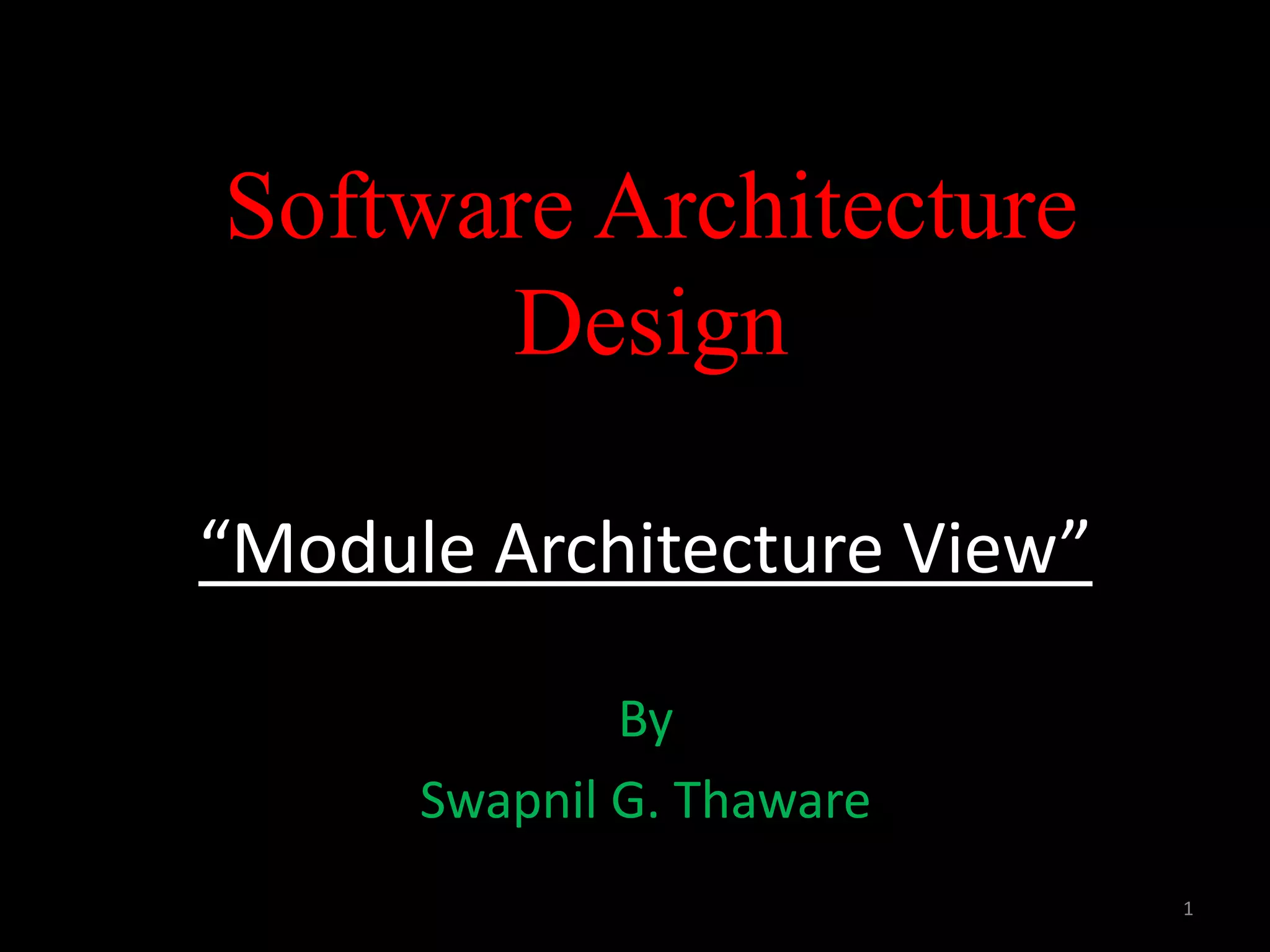 Software architecture and software design | PPTX | Operating Systems ...