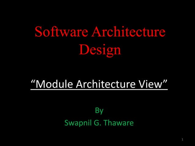 Software architecture and software design | PPT
