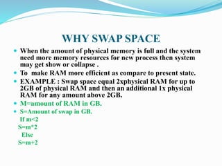 Swap space management and protection in os | PPTX