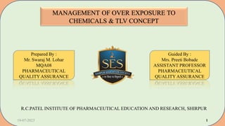 Management of over-Exposure to chemicals and TLV concept | PPTX