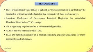Management of over-Exposure to chemicals and TLV concept | PPTX