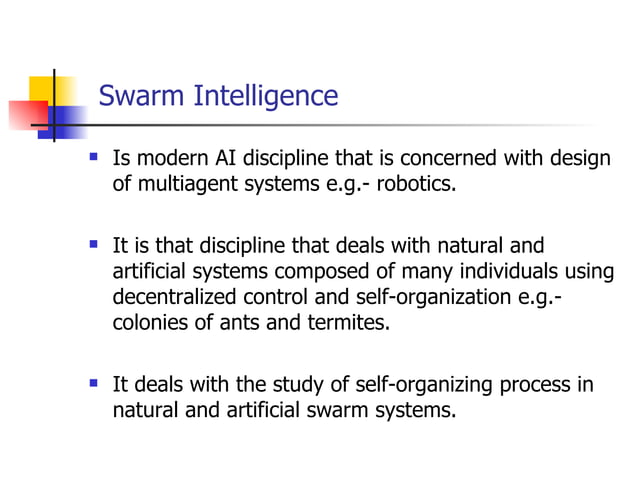 Swarm Intelligence | PPT