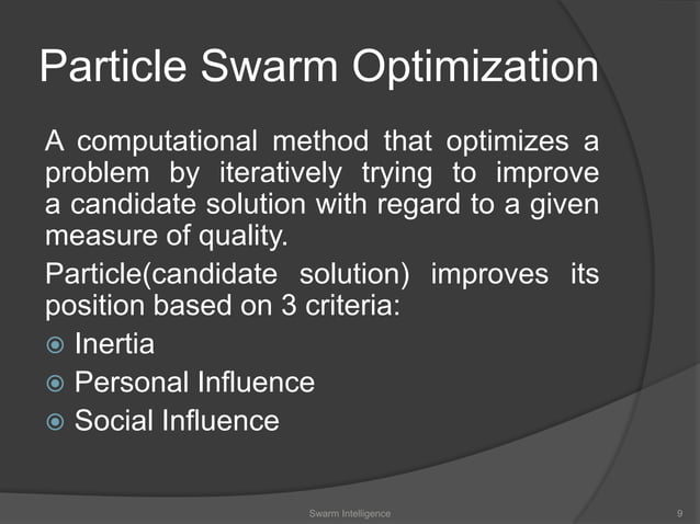 Swarm Intelligence - An Introduction | PPTX | Artificial Intelligence ...