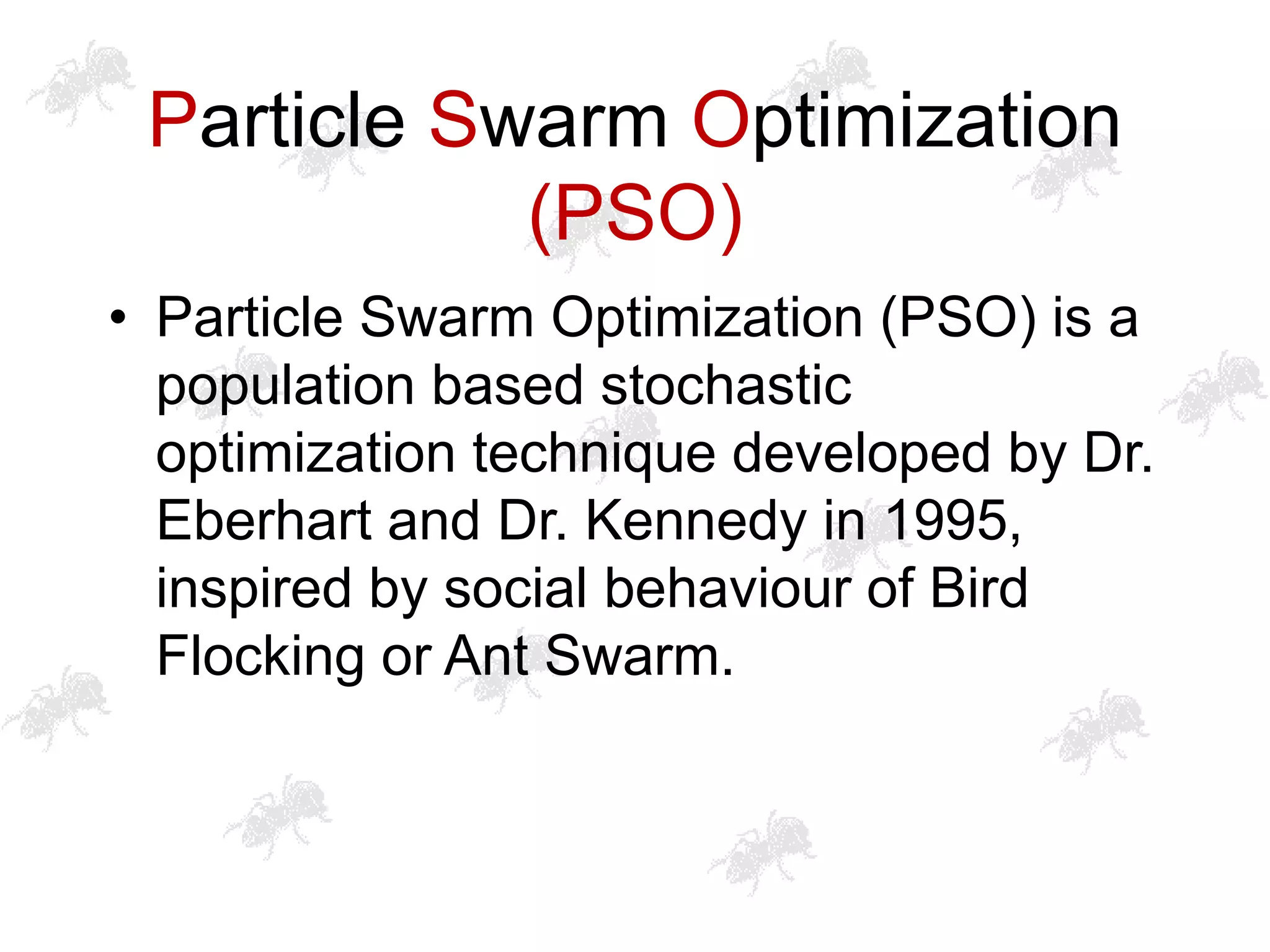Swarm intelligence and particle swarm optimization | PPT