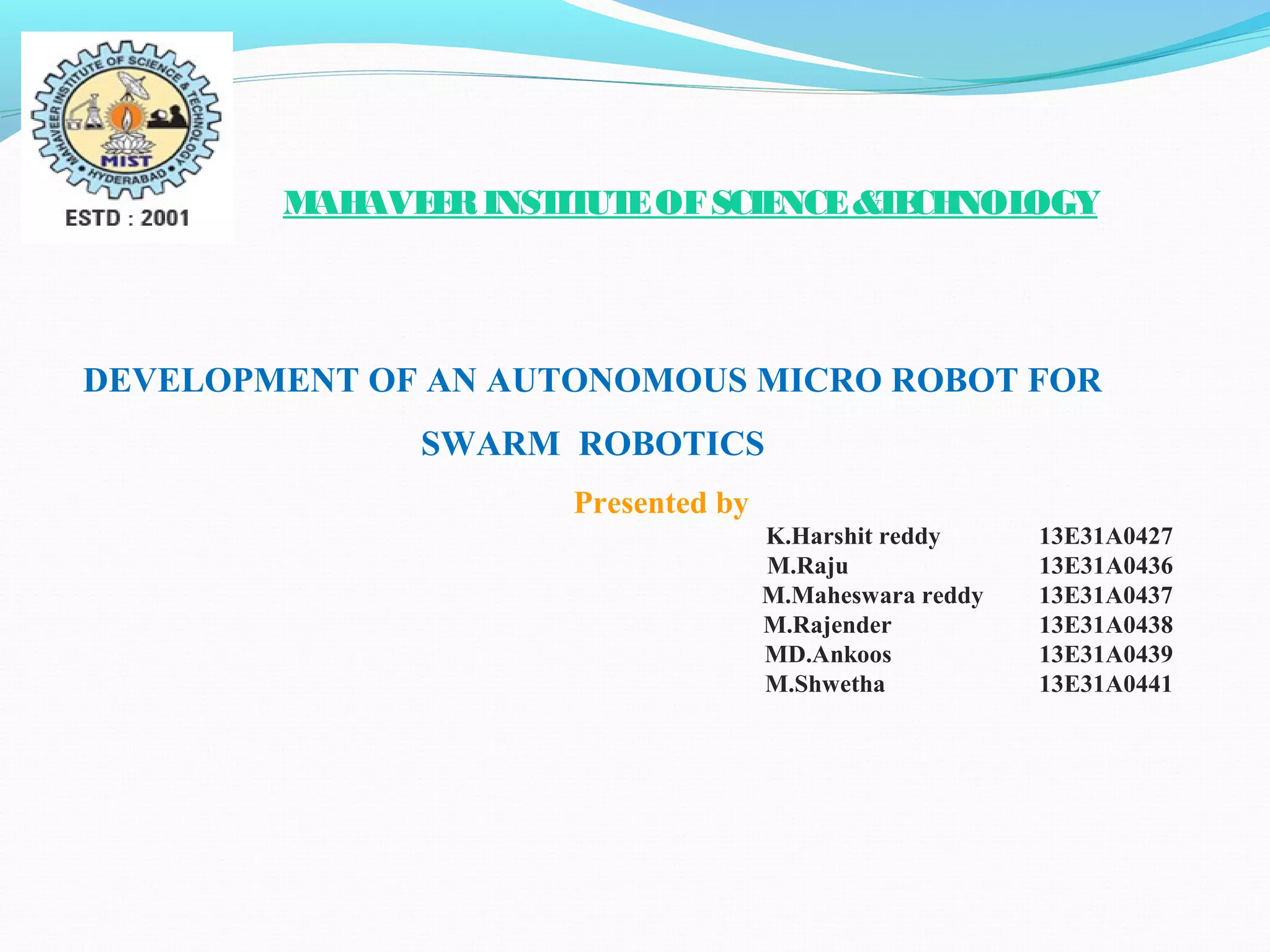 Swarm robotics ppt | PPT