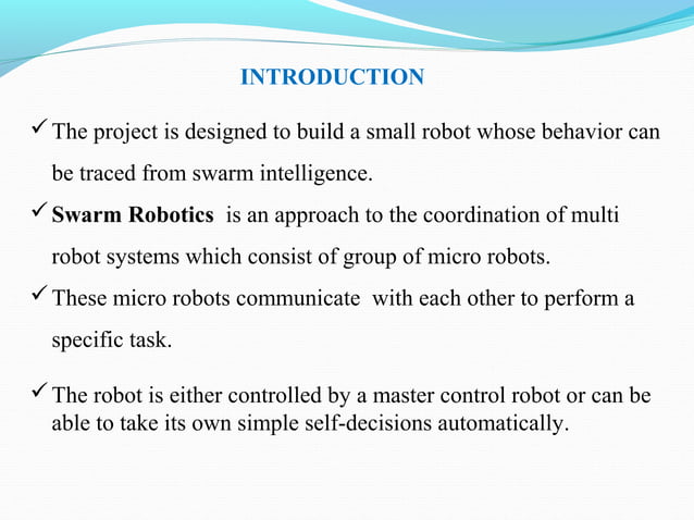 Swarm robotics ppt | PPT