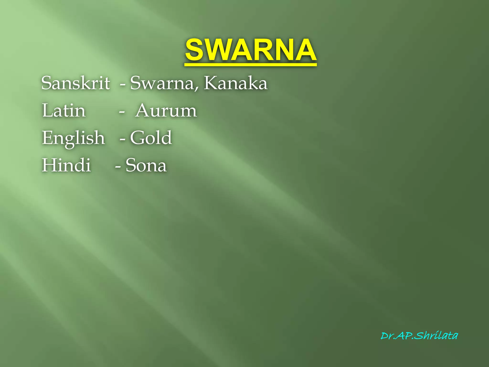 Swarna - gold | PDF