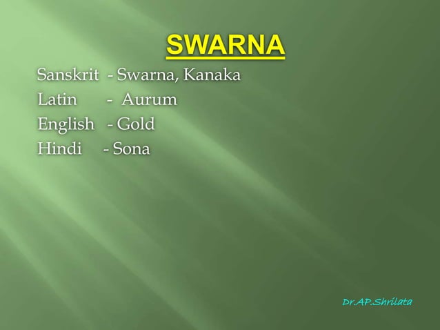 Swarna - gold | PDF