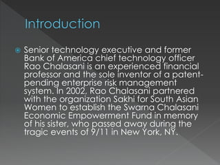 Swarna Chalasani Economic Empowerment Fund Aids Survivors of Abuse | PPT