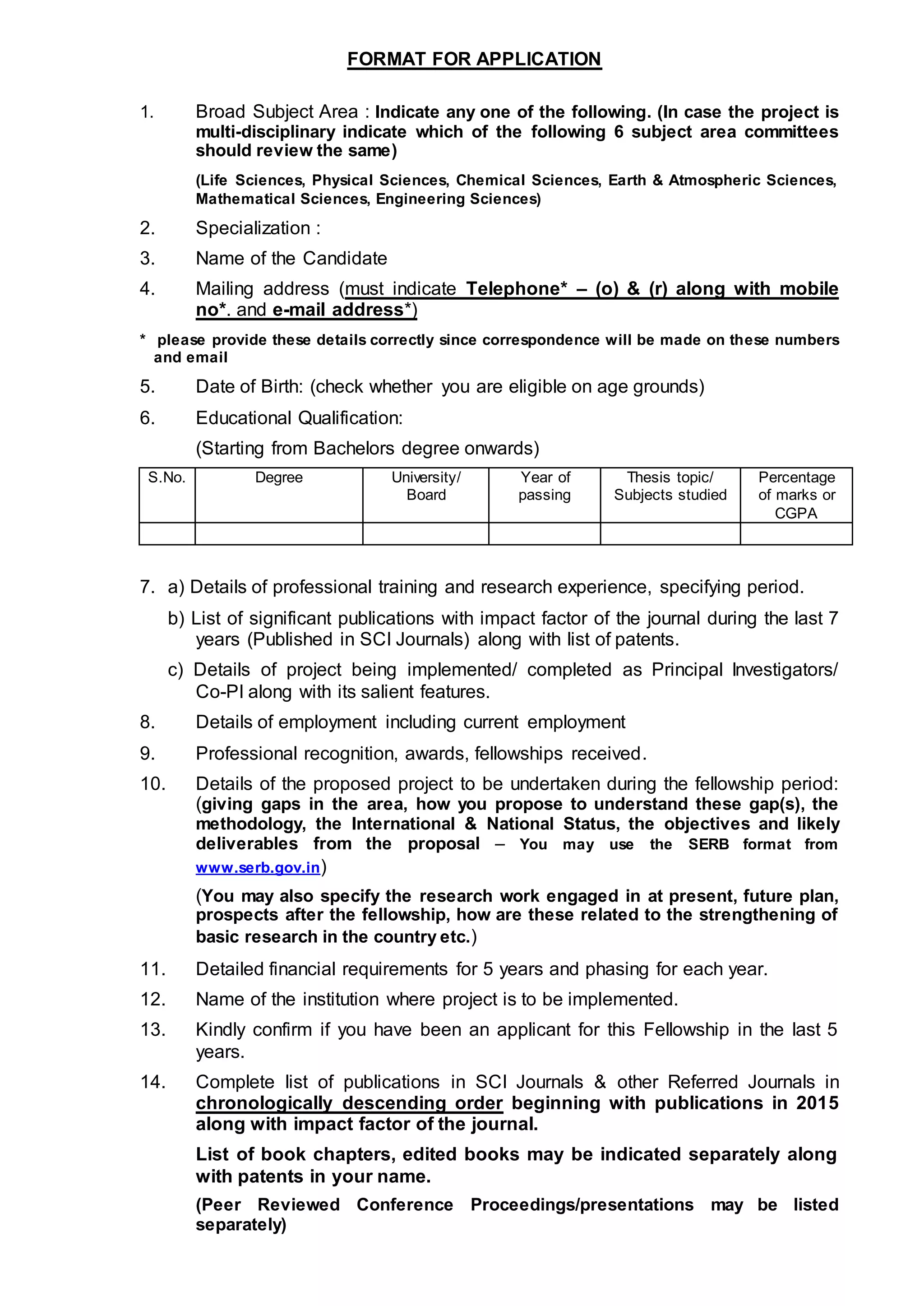 Swarnajayanti fellowships 2014-15 | PDF