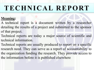 TECHNICAL REPORT | PPTX