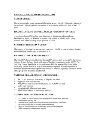 Swarnjayanti gram swarozgar yojana | DOC