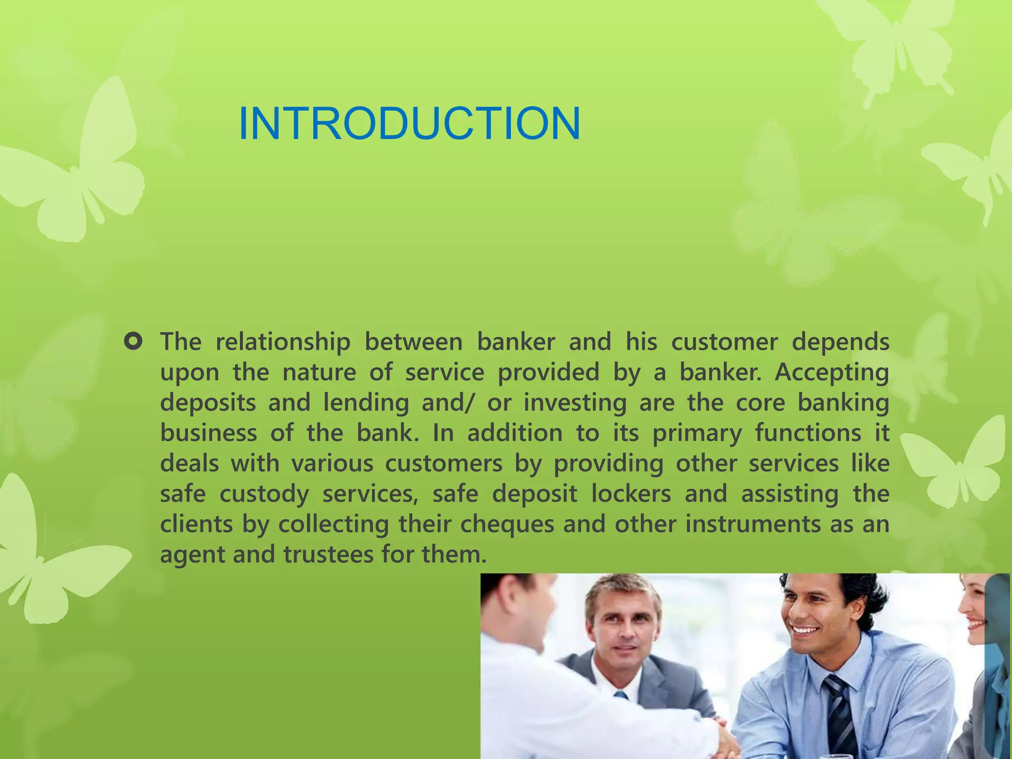 BANKER CUSTOMER RELATIONSHIP | PPT