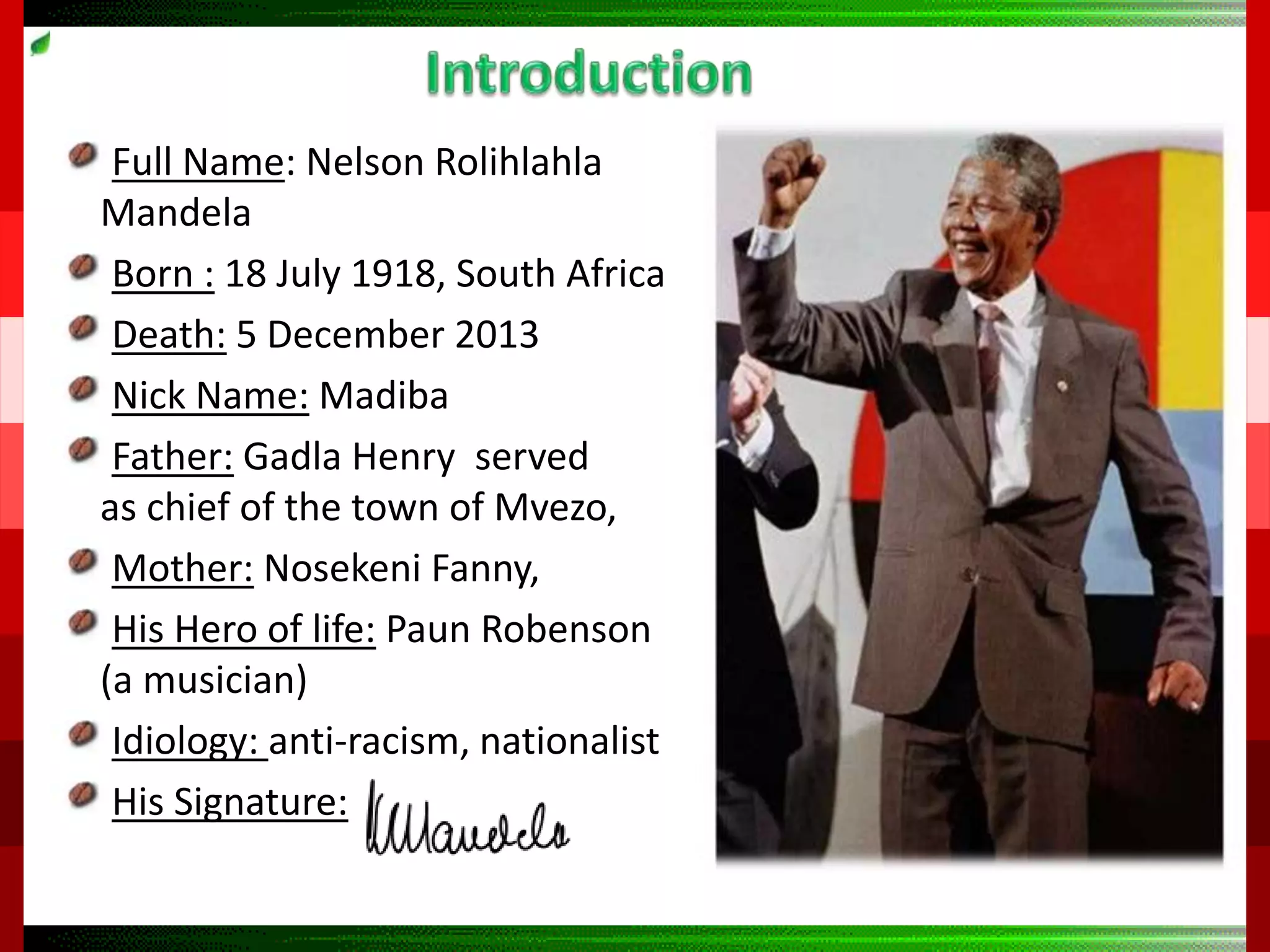 Turning A New Leaf in Nelson Mandela life | PPTX