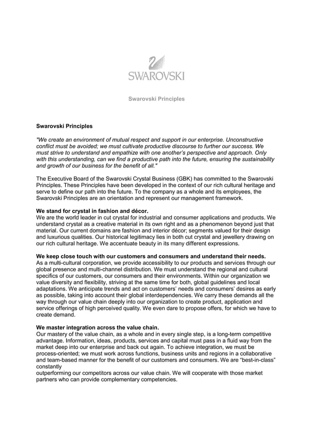Swarovski principles | PDF | Free Download