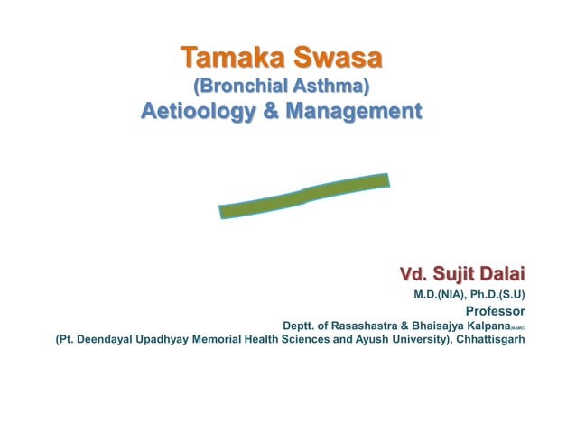 Tamaka Swasa (Bronchial Asthma): Aetioology & Management | PPTX | Lung and Respiratory Health ...