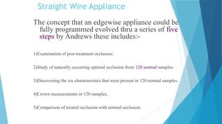 Andrews straight wire appliance Seminar. | PPTX