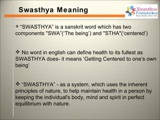 Swasthya foundation | PPT